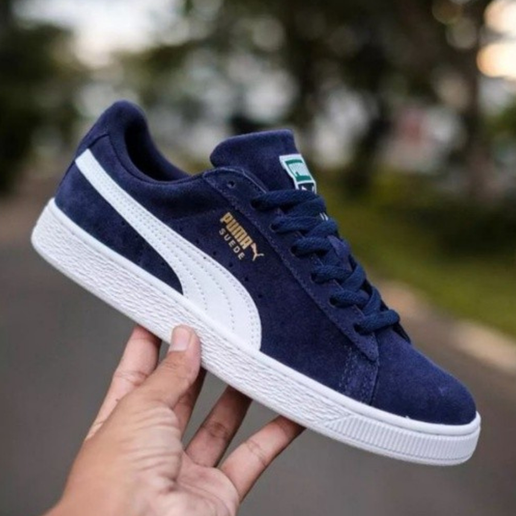 Jual Sepatu sneakers kasual puma suede navy white og original BNWB ...