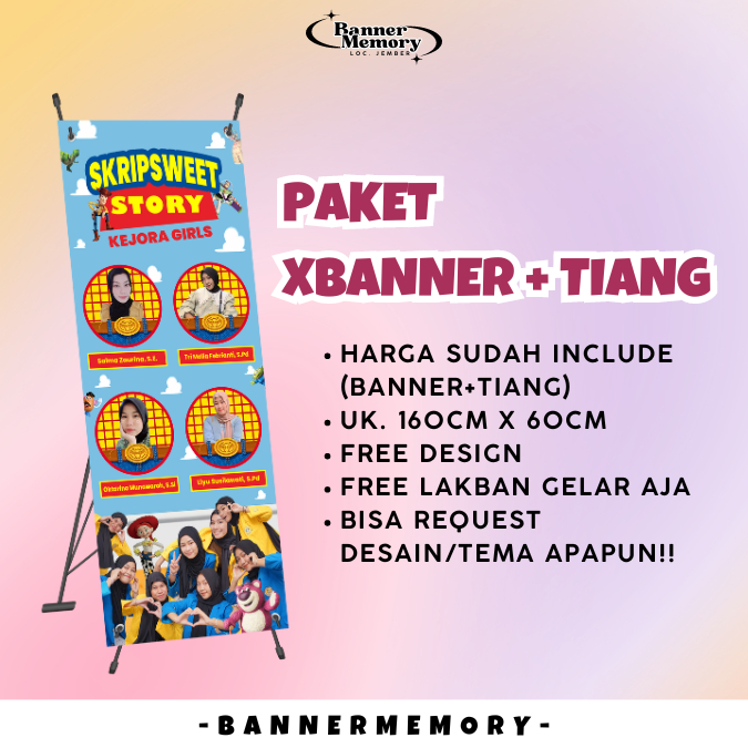 Jual Paket Xbanner X Banner Tiang Spanduk Banner Wisuda Banner