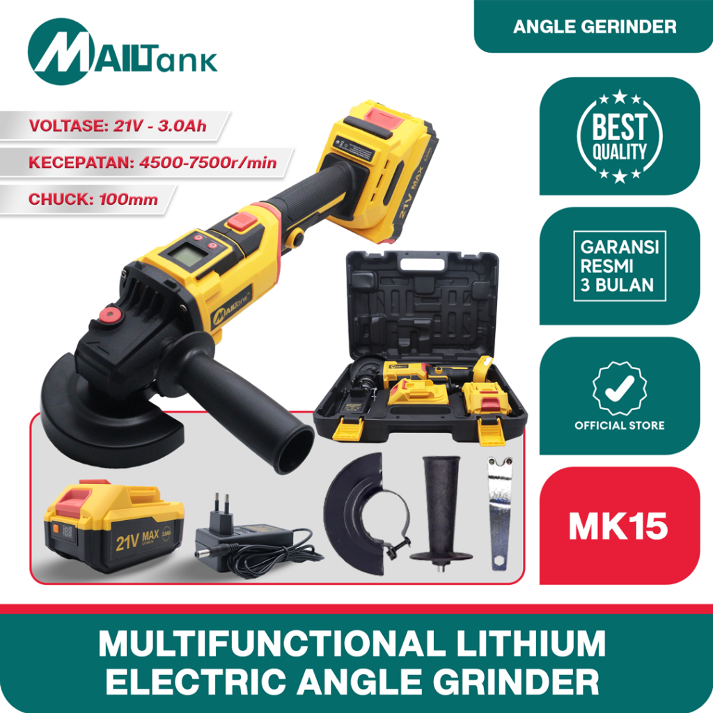 Jual MAILTANK MK15 Gerinda Baterai Brushles 21v multifungsi dapat 2 ...
