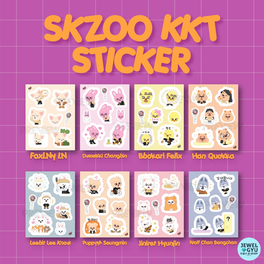 Jual Stray Kids SKZOO KKT Sticker / Felix Changbin IN Han Hyunjin Lee ...