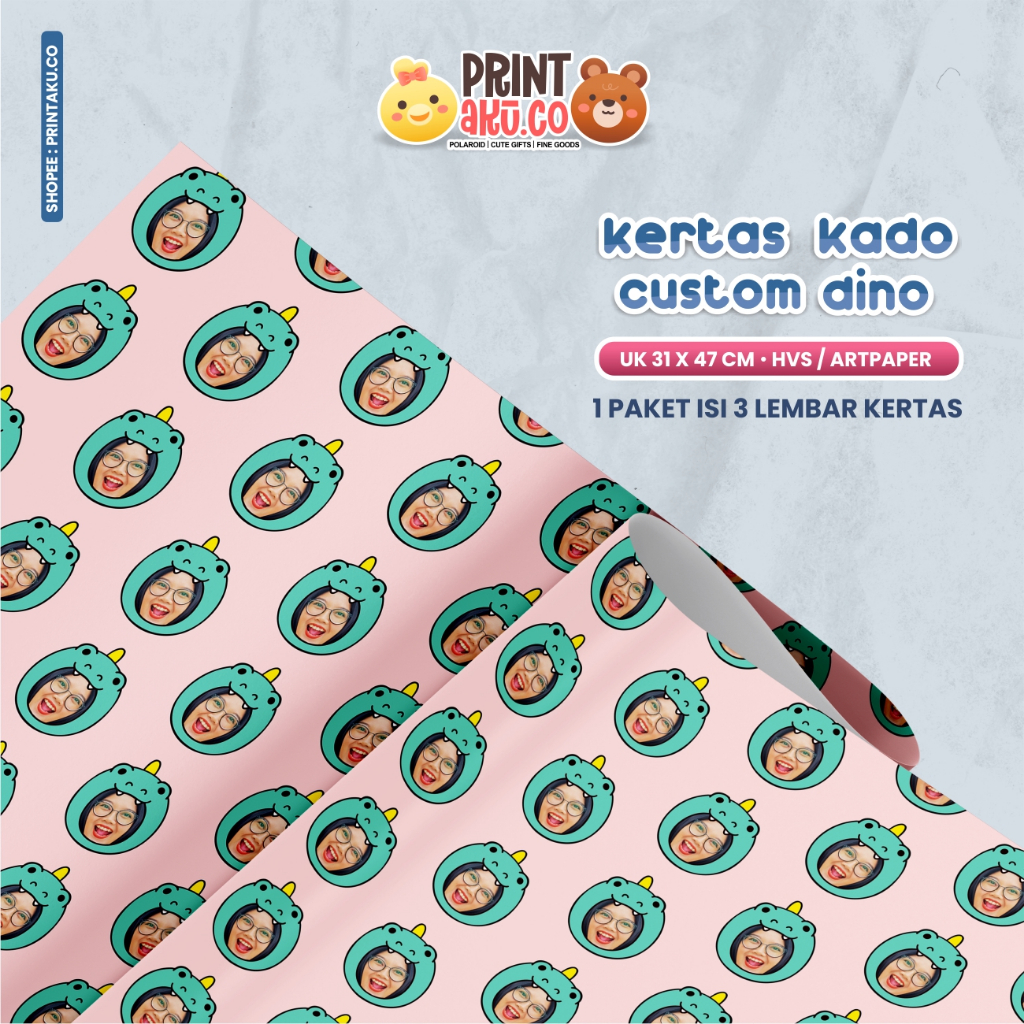 Jual Custom Kertas Kado Wrapping Paper Desain Suka-Suka Pattern (Paket ...