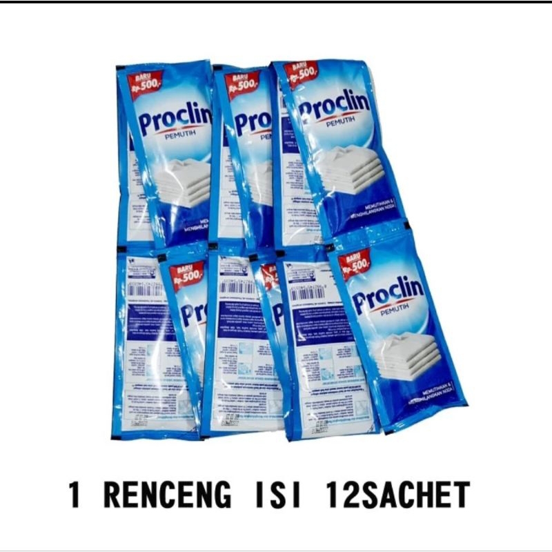 Jual 1 rcg proclin biru bleach pemutih pakaian sachet | Shopee Indonesia