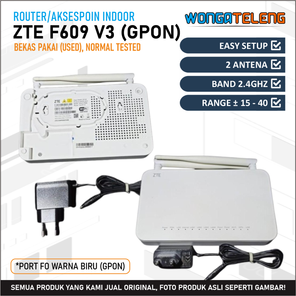 Jual Router ONT ZTE F609 V3 Gpon dan F460 V9 Epon (Port Biru) | Shopee ...