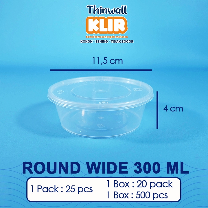 Jual Thinwall Round Wide Klir 300 ml / Wadah Thinwal 300ml Round ...