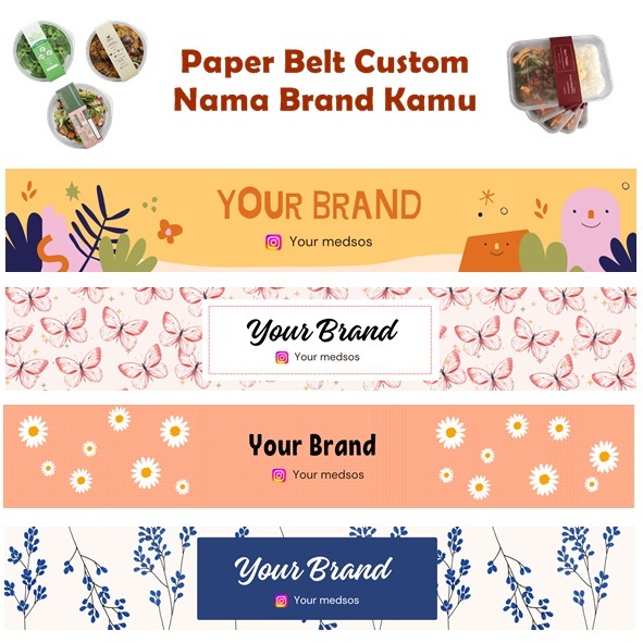 Jual Paper Belt Custom Brand | Packaging Sleeve Free Design | Label ...