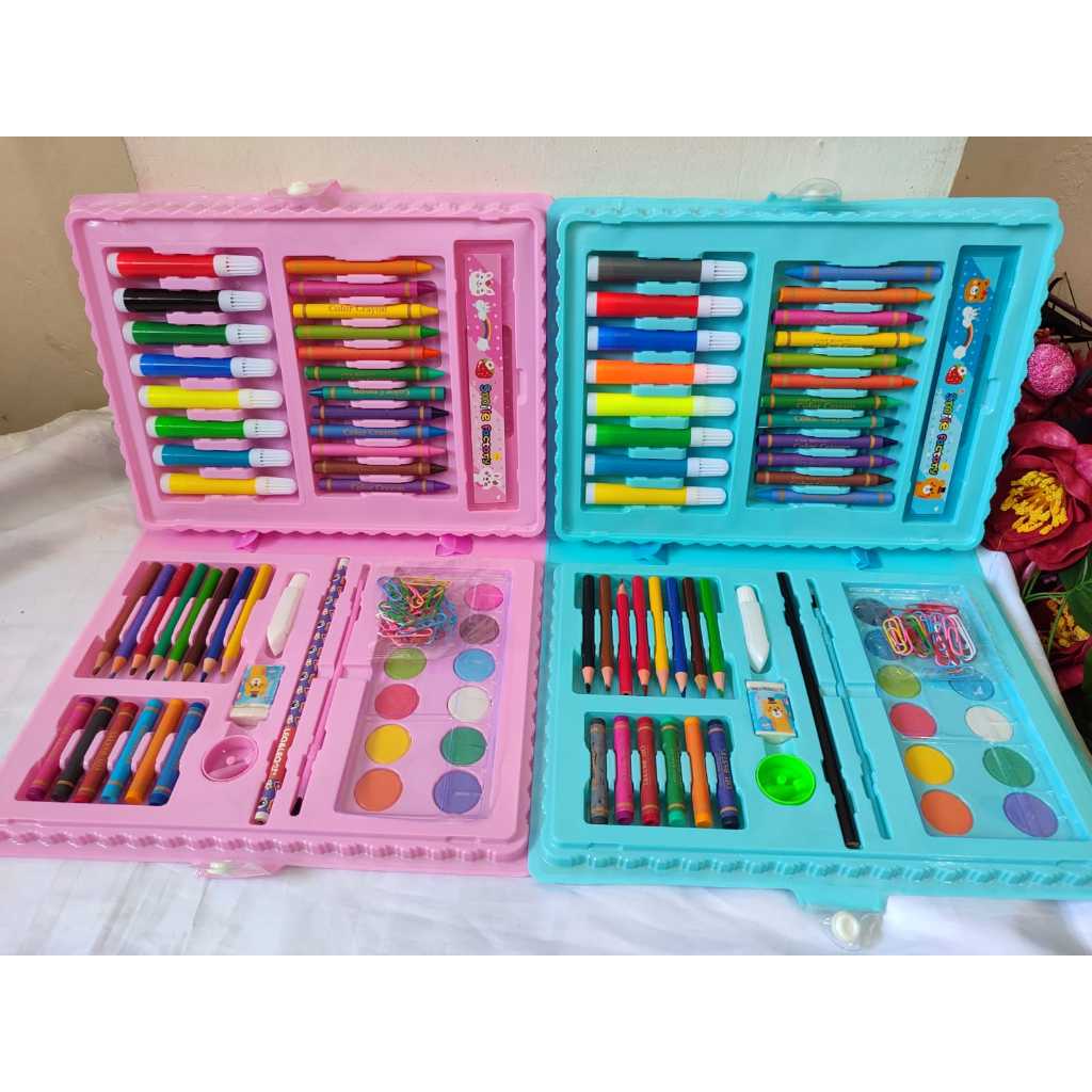 Jual crayon set anak / alat mewarnai anak isi 68 pcs alat mewarnai ...