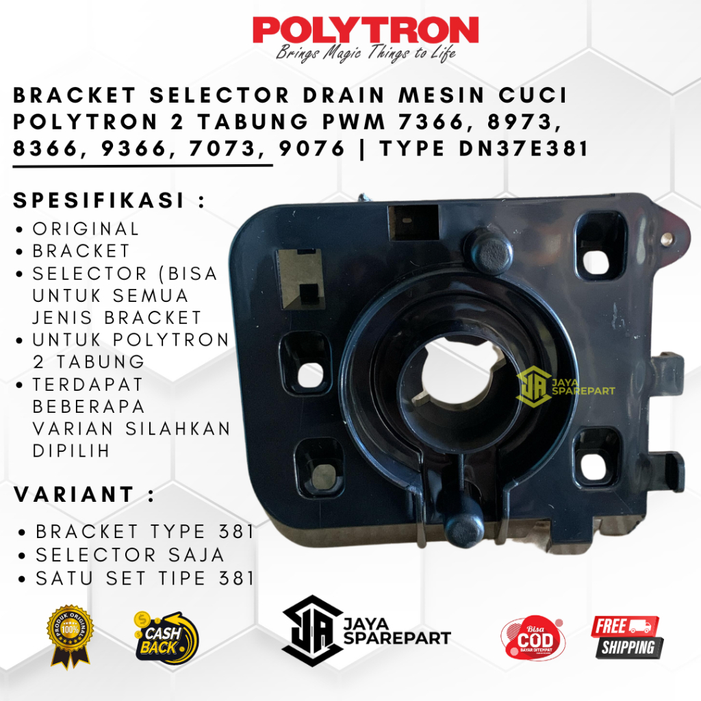 Jual Bracket Selector Drain Mesin Cuci Polytron 2 Tabung PWM 7366, 8973 ...