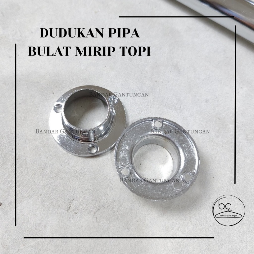 Jual Dudukan Pipa Bulat Mirip Topi/Penyangga Tembok Tepi Socket Ujung ...