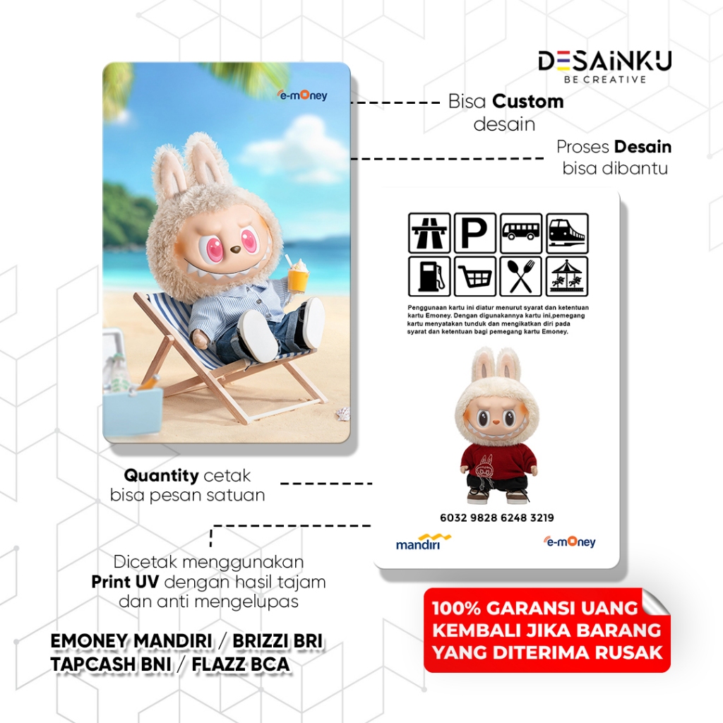 Jual E-Toll / Emoney / Tap Cash / Brizzi / Tapcash / Flazz versi LABUBU ...