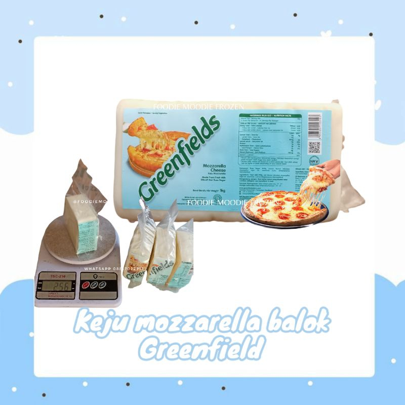 Jual Keju mozzarella balok greenfields REPACK 250gr/ mozzarella cheese ...