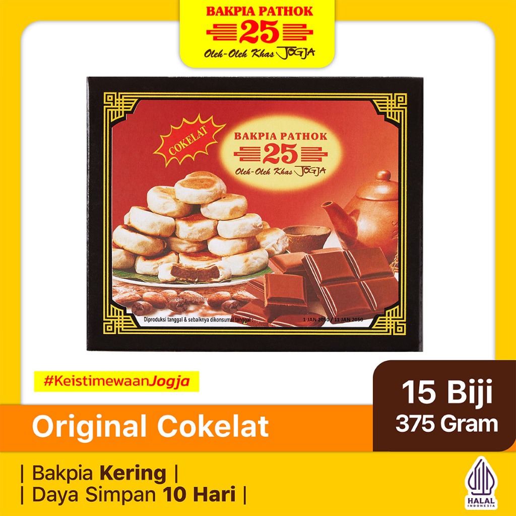 Jual Bakpia Pathok 25 Original Cokelat | Oleh-Oleh Khas Jogja | Shopee ...