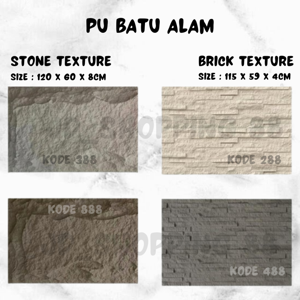 Jual WALL PU Batu Alam Stone & Brick Texture 60 x 120 cm | Shopee Indonesia