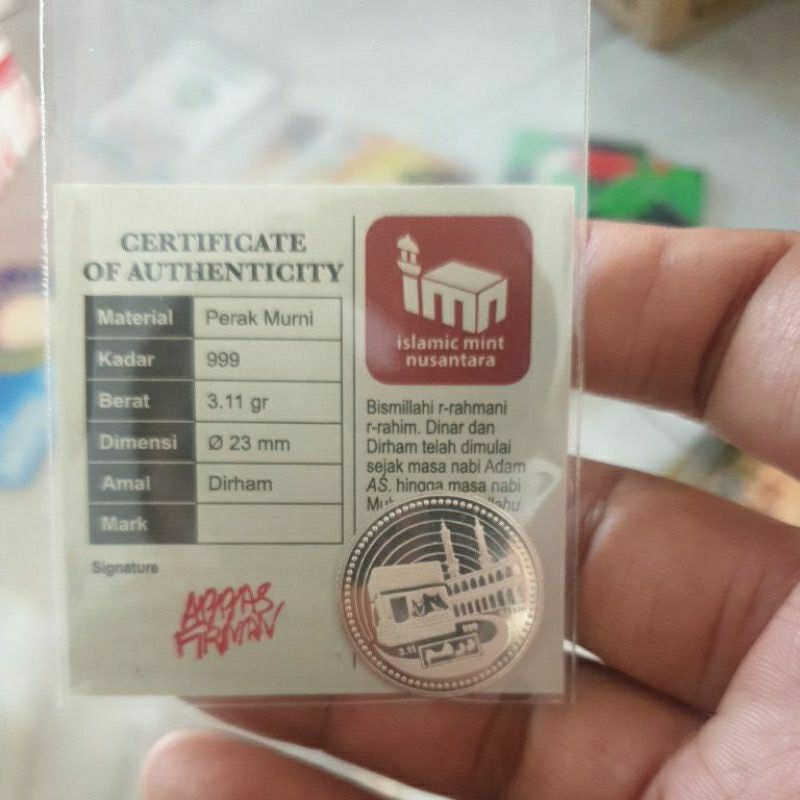 Jual 10 dirham IMN old 3.11 + sertifikat + ttd (abbas firman) | Shopee ...