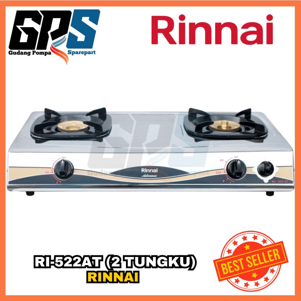 Jual [KOMPOR] KOMPOR GAS RINNAI RI-522AT (2TUNGKU) + TIMER | Shopee ...