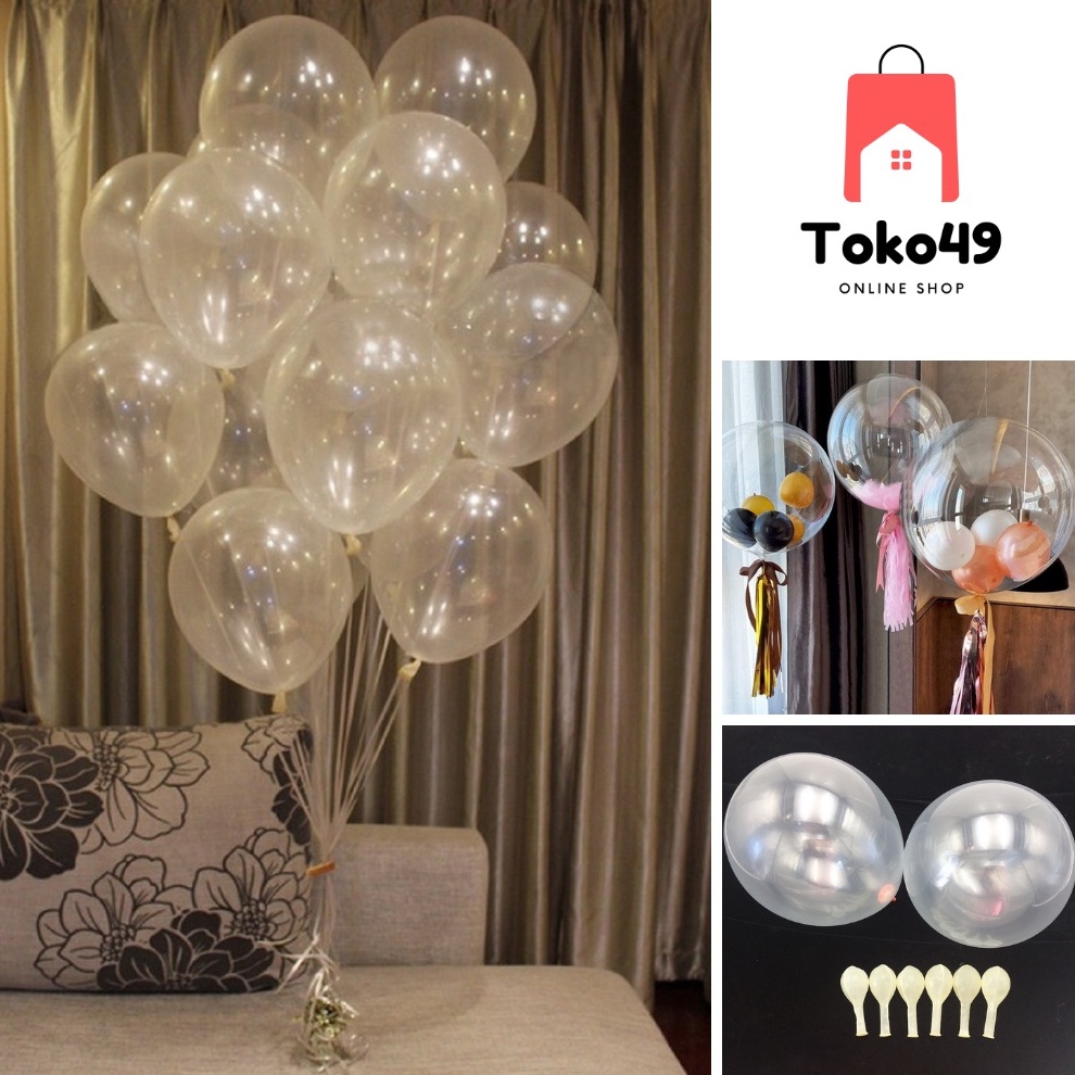 Jual Potongan 3 Produk 1 PCS Balon Transparan Dekorasi Hias Pesta ...