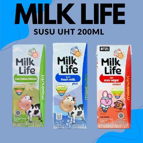Jual Susu Milk Life UHT 200ml 1pcs STRAWBERRY, LACTOSE FREE, PLAIN/FULL ...