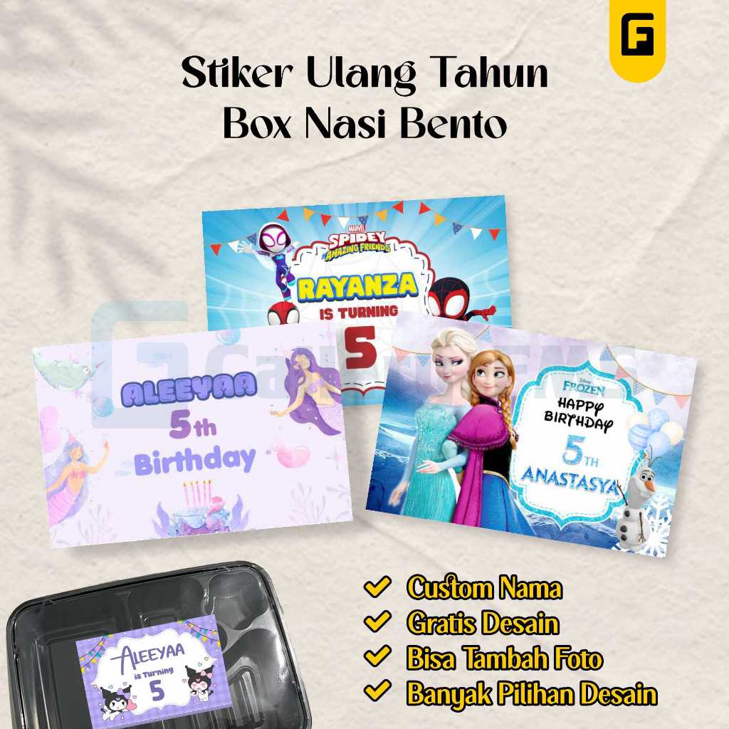 Jual Stiker Label Ulang Tahun Sticker Nasi Bento Stiker Ulang Tahun ...