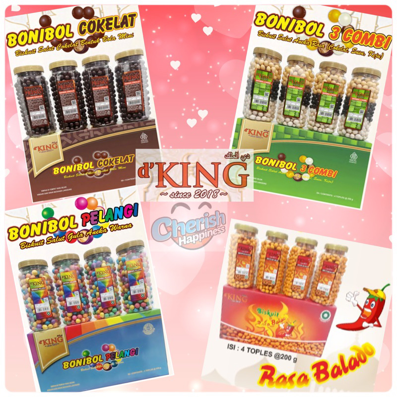 Jual 1 Kotak D'KING Bonibol Cokelat & Combi & Pelangi & Balado ...