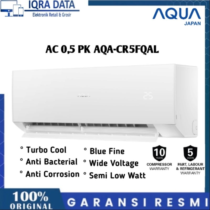 Jual AC AQUA 1/2 PK R32 AQA-KCR5FQAL Low Voltage Garansi Resmi 10 Tahun | Shopee Indonesia
