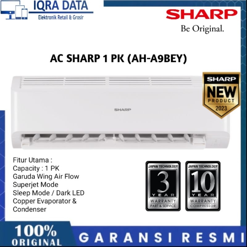 Jual AC SHARP 1 PK R32 AH-A9BEY Garansi Resmi 10 Tahun | Shopee Indonesia
