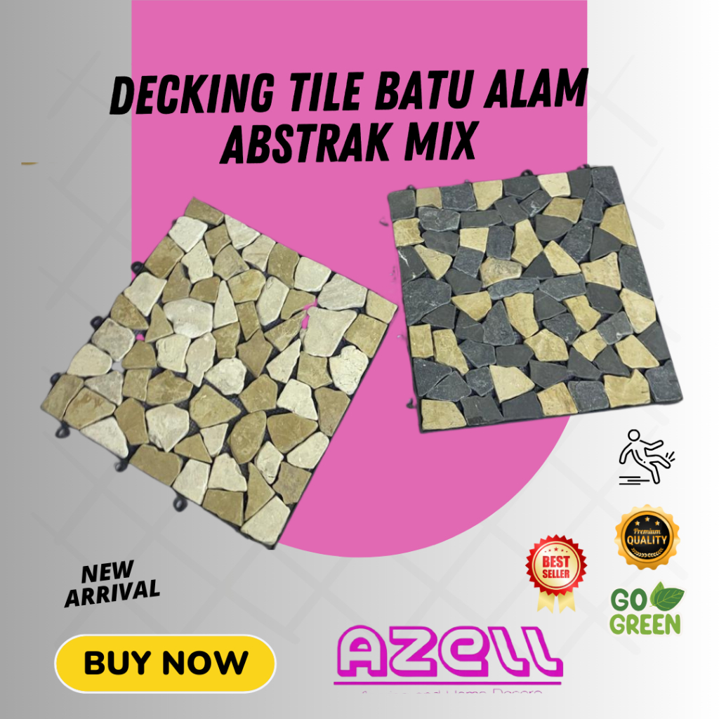 Jual Decking Tile Batu Alam Abstrak Mix - Batu Alam Asli - Lantai ...
