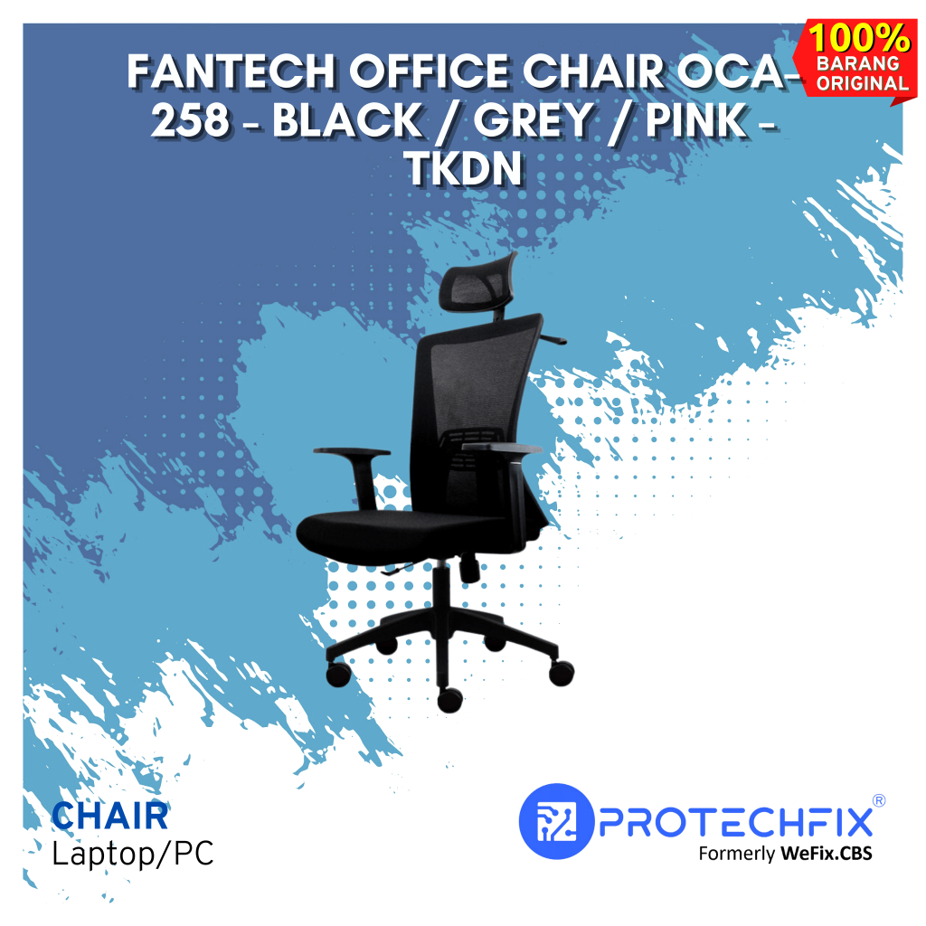 Jual FANTECH OFFICE CHAIR OCA-258 - BLACK / GREY / PINK | Shopee Indonesia