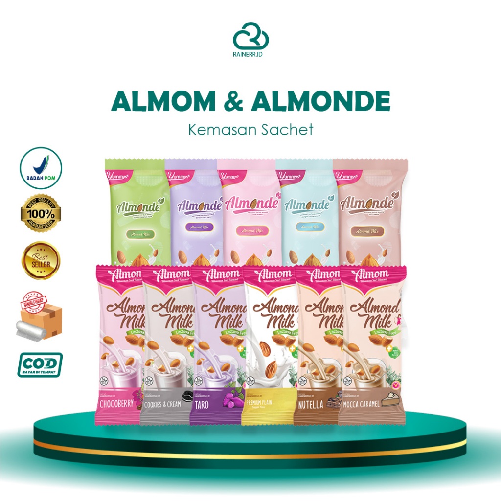 Jual YUMMYS ALMONDE & ALMOM Kemasan SACHET Susu Almond Penunjang Program Hamil PELANCAR ASI ASI ...
