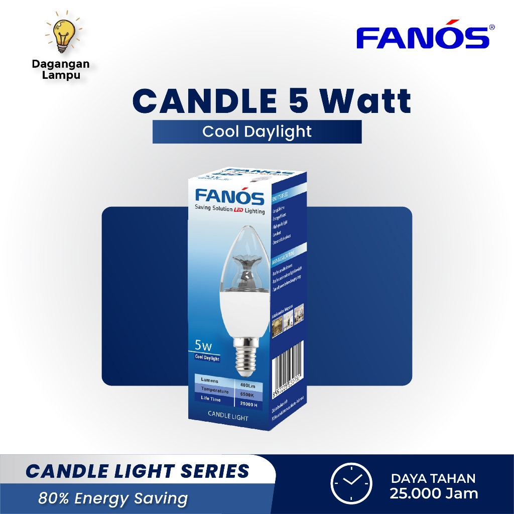 Jual Lampu LED Fanos Candle light 5 Watt Fitting E14 Lampu Hias lilin cantik Berkualitas Bagus ...