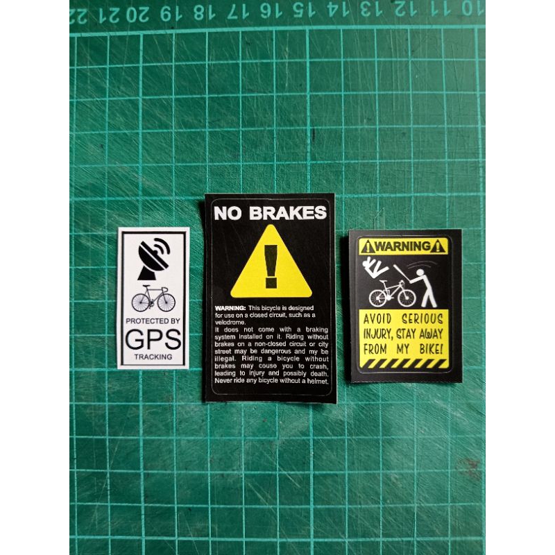 Jual Stiker No Brakes Sticker Warning Sepeda Frame Fixie Universal ...