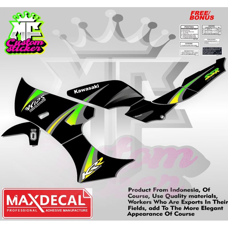 Jual sticker striping ninja KRR ssr bodo hitam custom 05 transparan UV ...