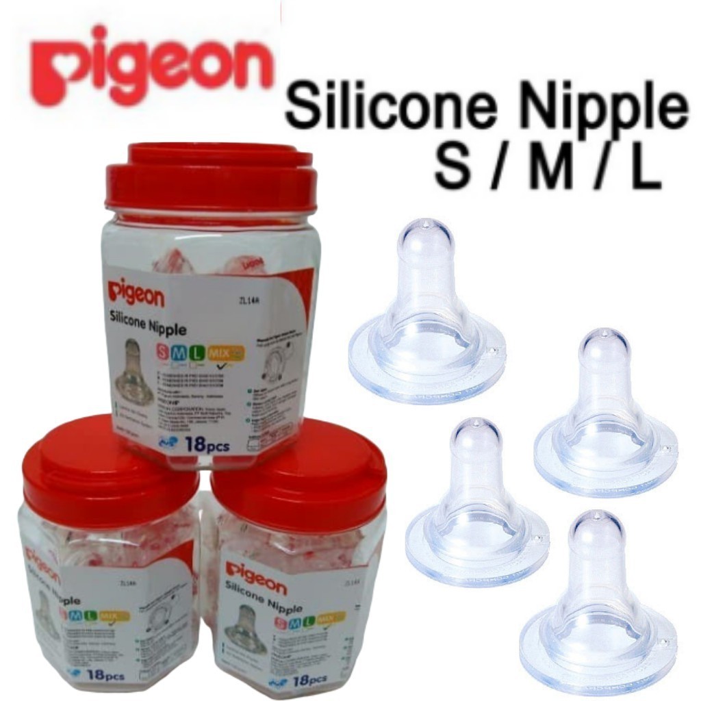 Jual Pigeon Baby Silicone Nipple Eco Size S / M / L | Dot Bayi Silikon ...