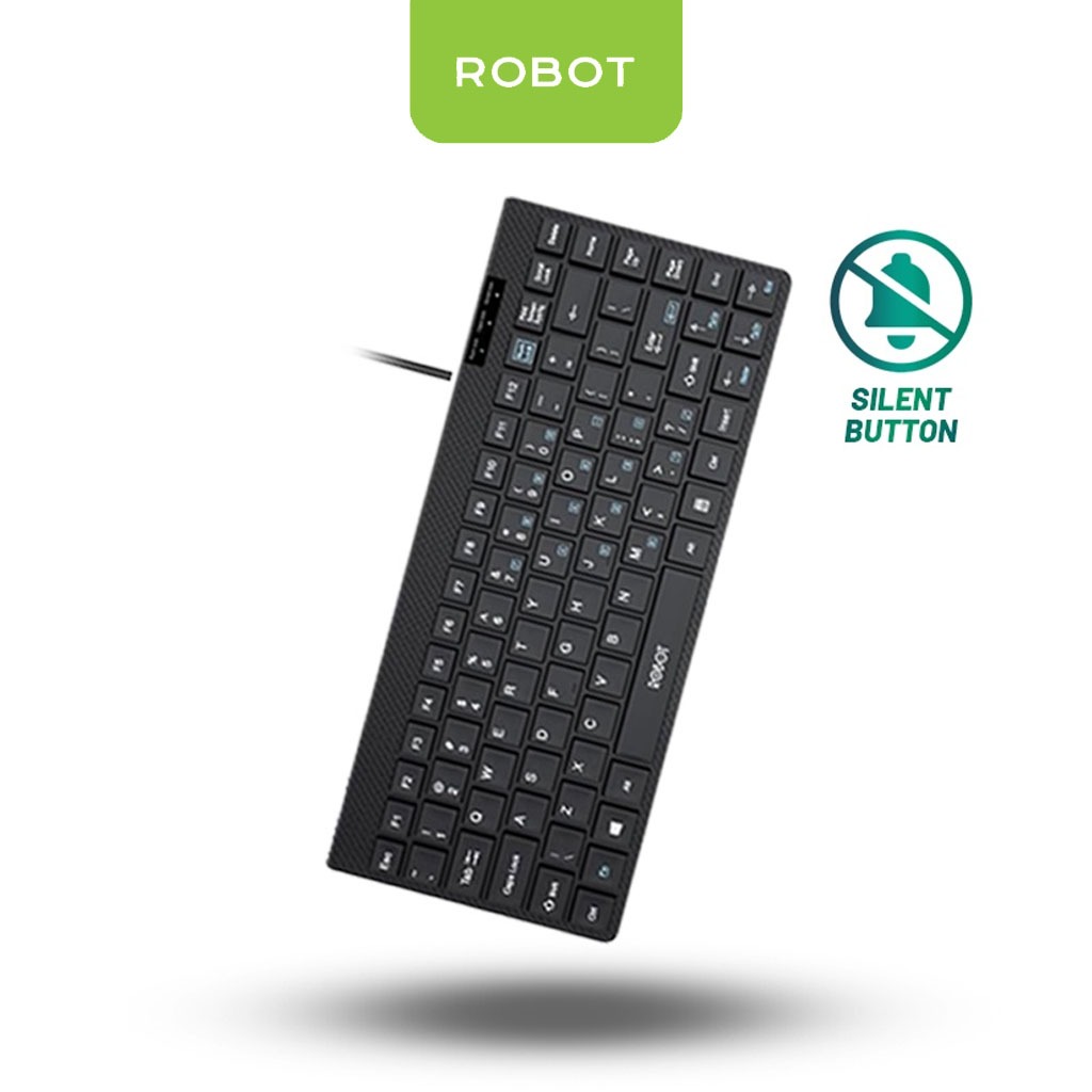 Jual ROBOT Portable Mini Wired Keyboard RK10 Ultra-Thin Garansi Resmi ...