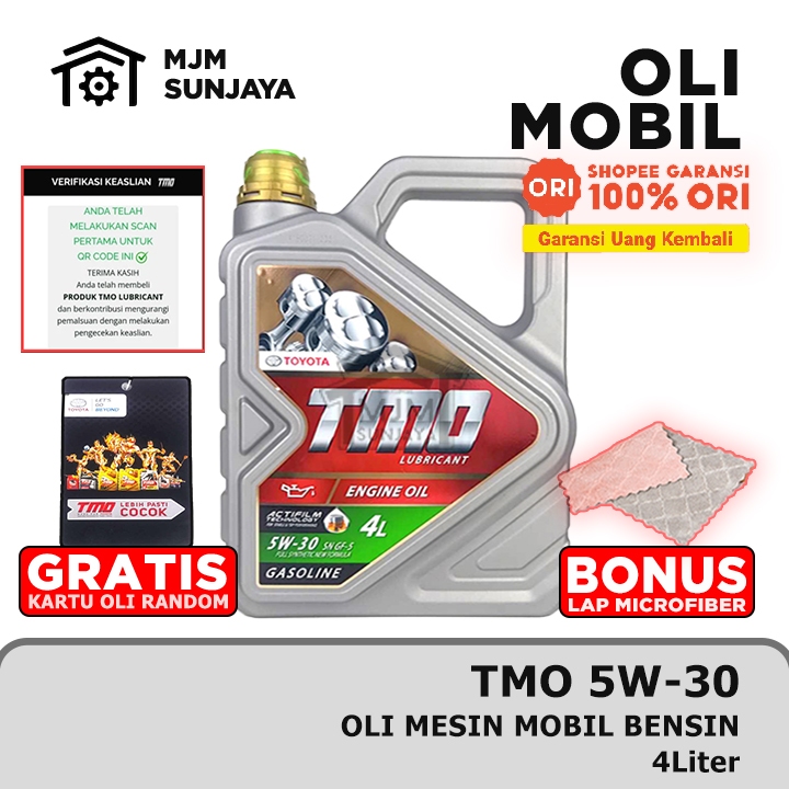 Jual BARCODE Oli Mesin Mobil Toyota Bensin TMO HIJAU SAE 5W-30 4 Liter ...