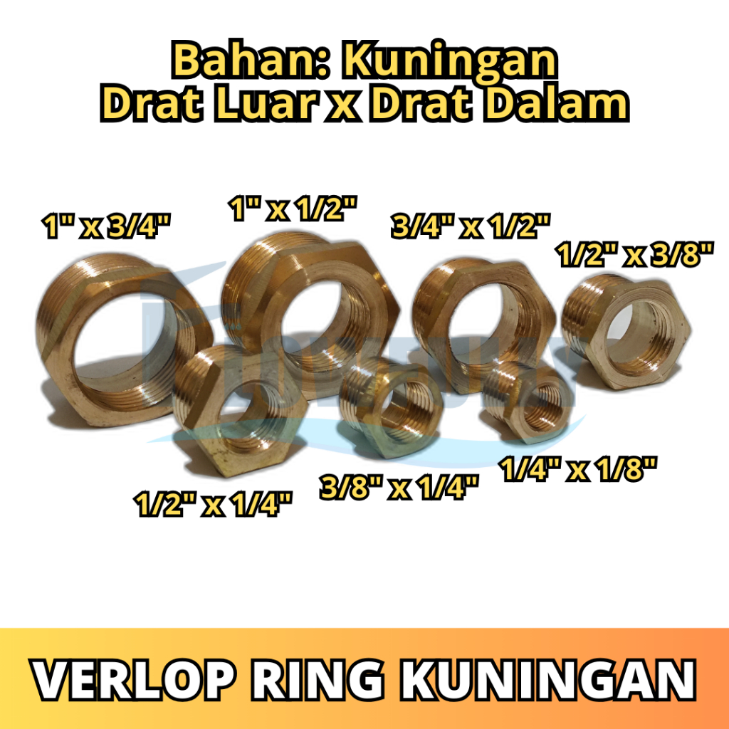 Jual VERLOP RING KUNINGAN VLOK RING DRAT LUAR DALAM FAUCET VALVE BRASS ...