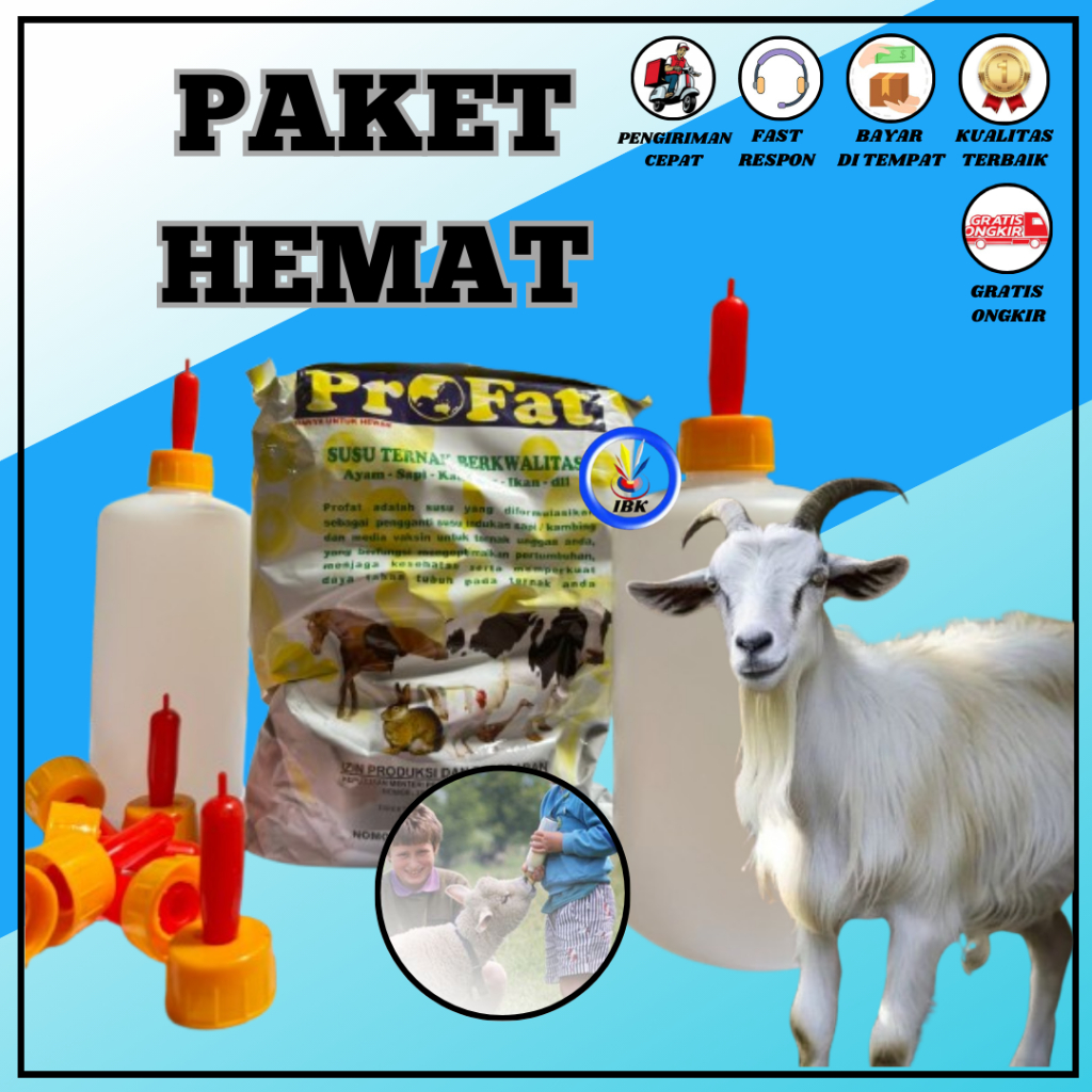 Jual Paket Susu Profat+Dot+Botol Susu Sapi Kambing kerbau BOTOL 500ml ...