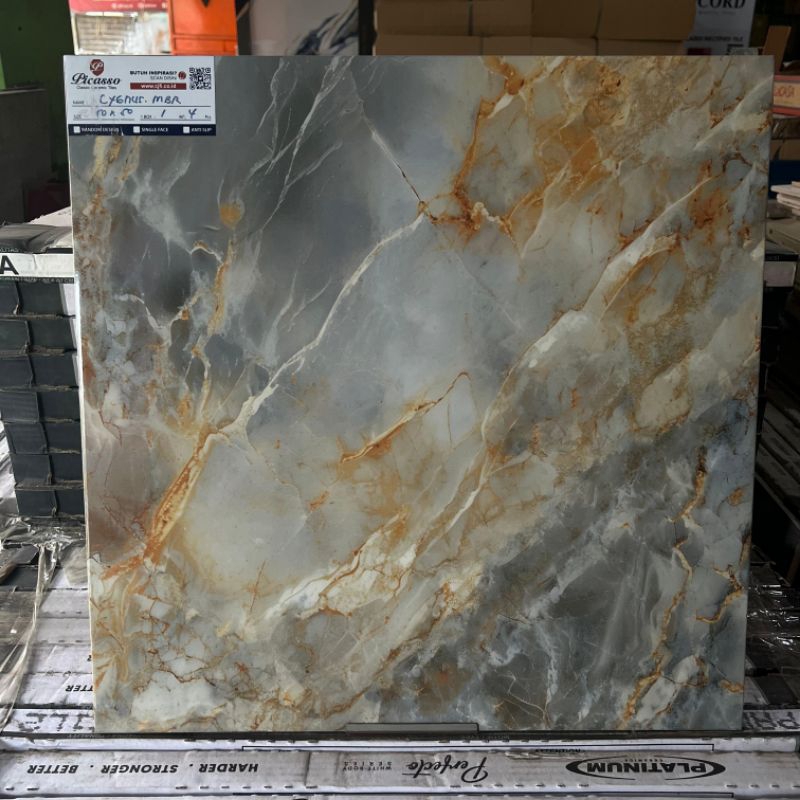 Jual Keramik Lantai 50x50 Cygnus Mbr | Glossy | Picasso | Shopee Indonesia