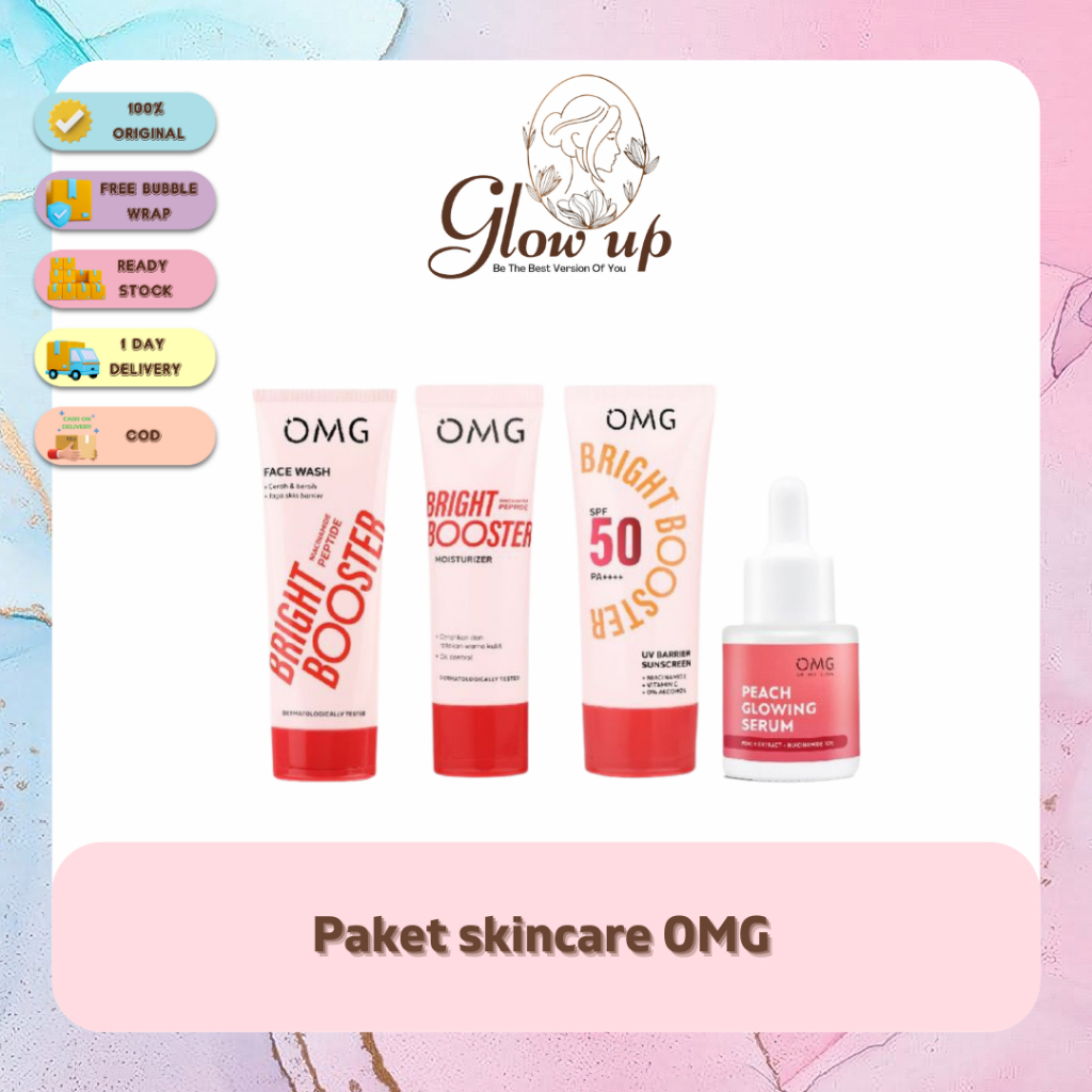 Jual OMG Oh My Glow Paket Lengkap Skincare Peach Glowing | Face care ...