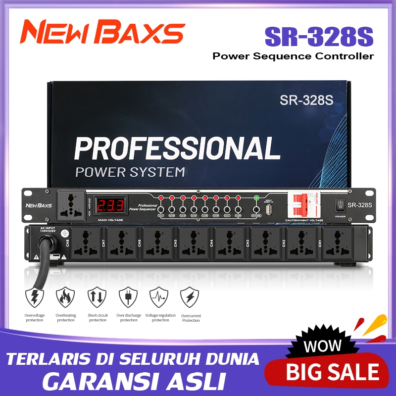 Jual NEW BAXS Colokan Listrik SR-328S 40 Amp power controller 8-channel ...