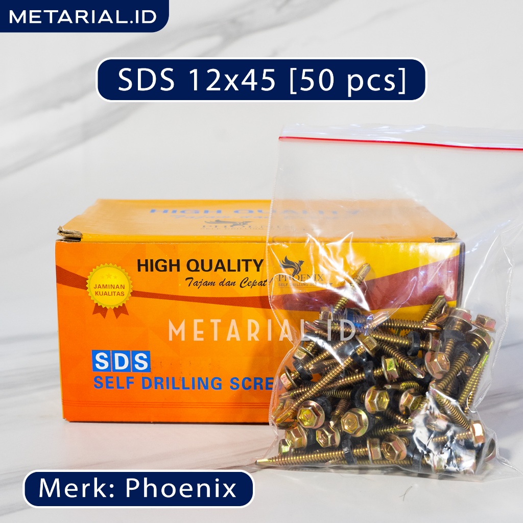Jual [50 PCS] Baut SDS 12x45 Roofing | Atap | Seng | Baja Ringan ...