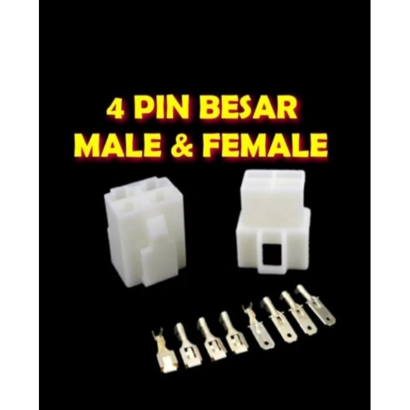 Jual Socket motor 4 pin besar connektor kabel motor mobil 4pin + skun ...