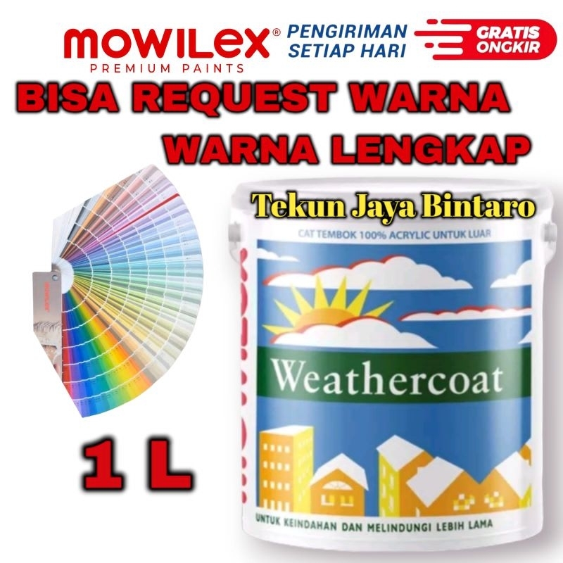 Jual Mowilex Weathercoat 1 Liter Cat Tembok Exterior Tinting Bisa