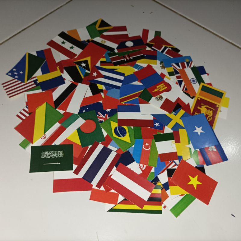 Jual 100 Bendera Dunia Sticker | Bendera 100 Negara Sticker | bisa ...
