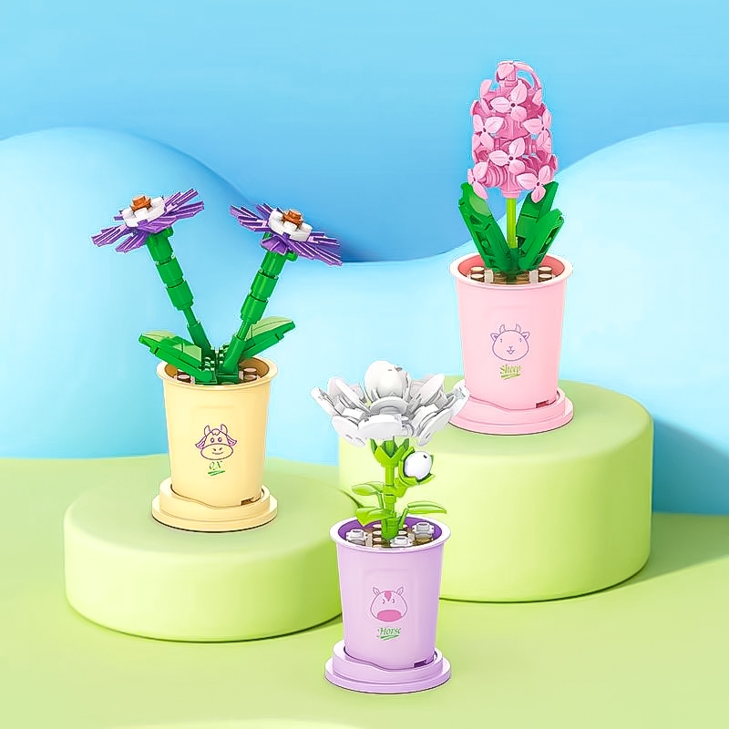 Jual Mainan Edukasi Florist mainan blok DIY mainan blok Pot Bunga ...