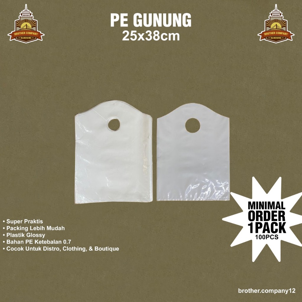 Jual Plastik Pe Gunung 25x38 cm PUTIH (ISI 100 LEMBAR),Packaging Sepatu ...