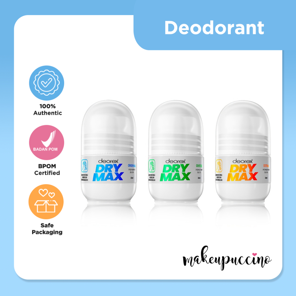 Jual Deorex Dry Max Antiperspirant Roll On 30ml | Shopee Indonesia