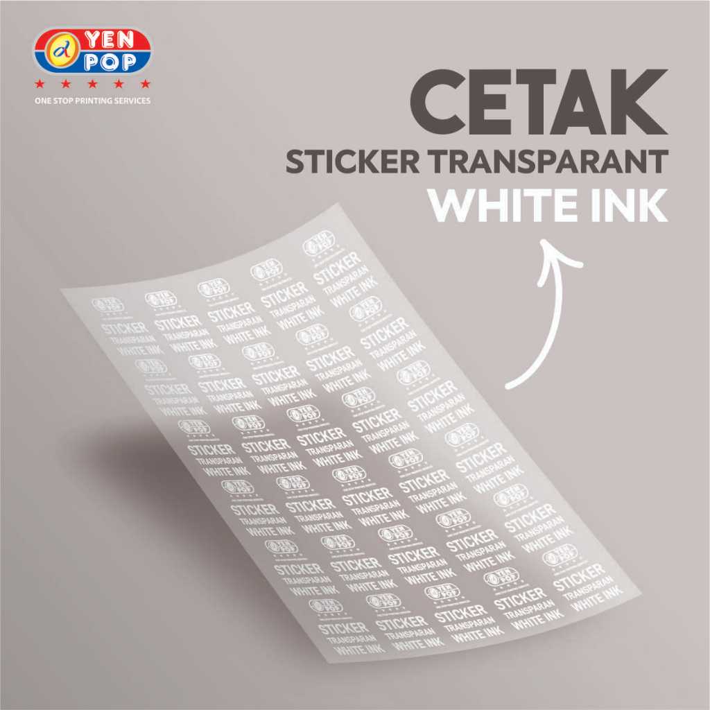Jual Cetak Sticker Transparant A3+ White Ink / Print Sticker Label ...