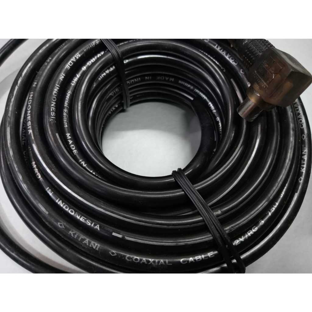 Jual KABEL ANTENNA KITANI 5C-2V 15M + JACK TV | Shopee Indonesia