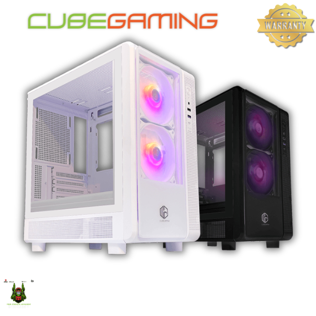 Jual PC CASING CUBE GAMING RETRO GLASS | MATX PC CASE FREE 2x ARGB FAN ...