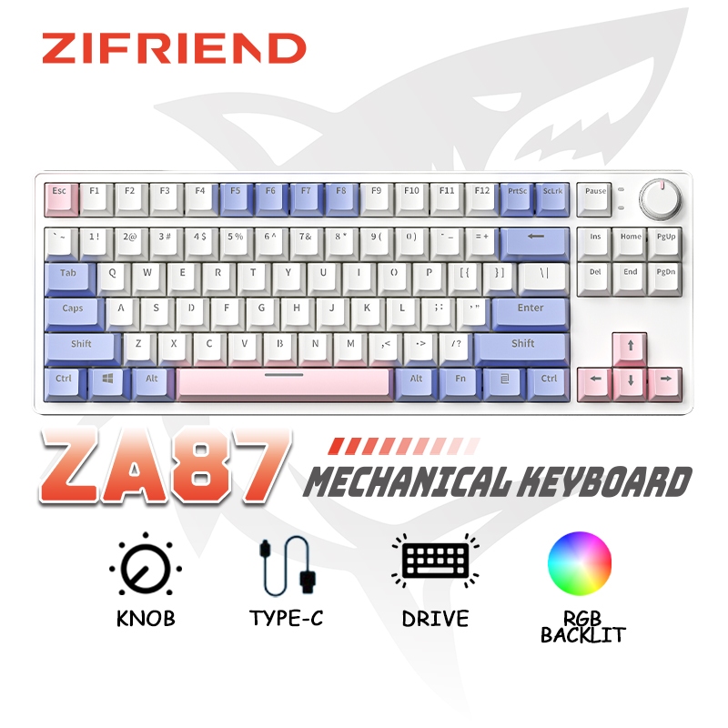 Jual ZIFRIEND ZA87 Mechanical Keyboard 5pin Custom Switch | Shopee ...