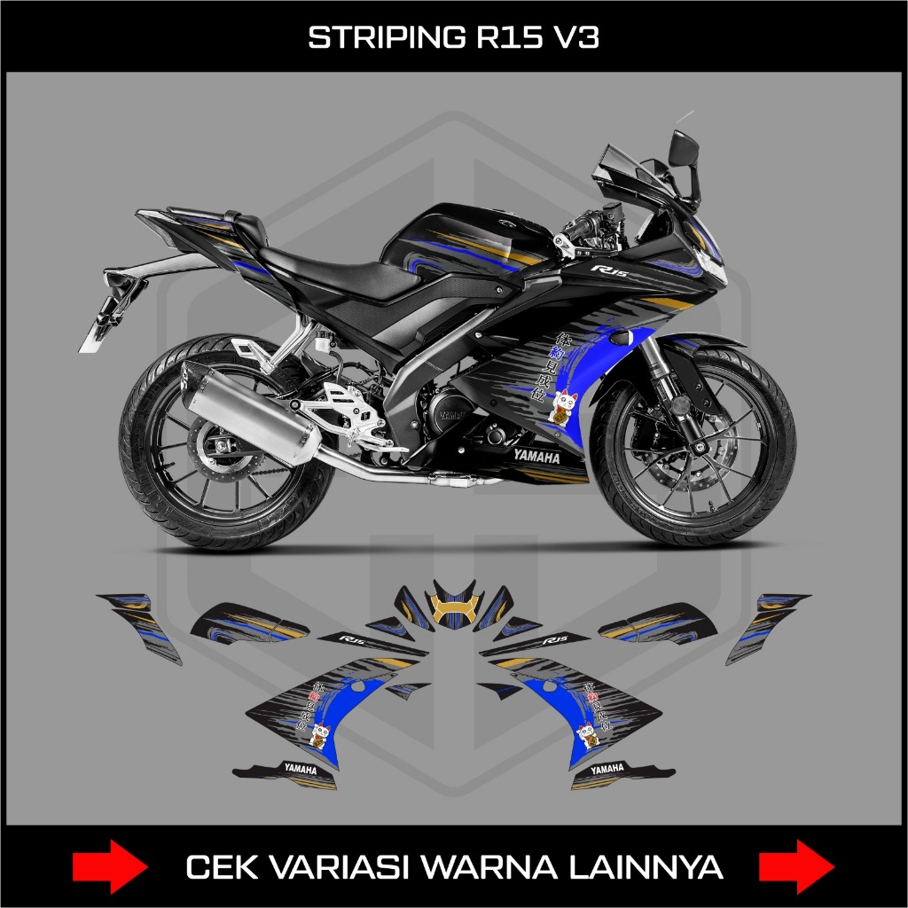 Jual STIKER DECAL MOTOR YAMAHA YZF R15 V3 SEMI FULL BODY / STICKER ...
